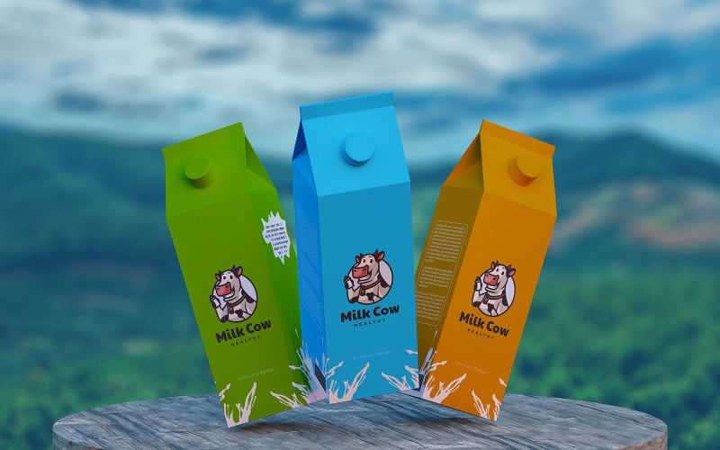 Milk Package Mockups Template #269082 - TemplateMonster