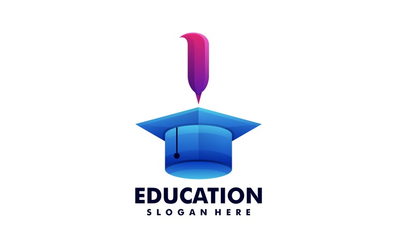 Vector Logo Education Gradient Design - TemplateMonster