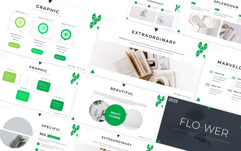Modelo de Powerpoint Estilo Flor #269393 - TemplateMonster