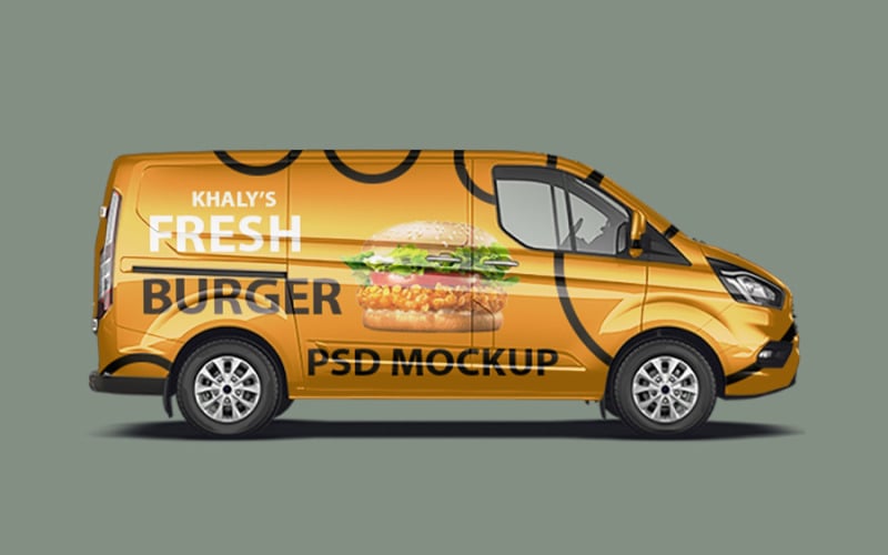 PSD Van Mockup Template Design #269736 - TemplateMonster