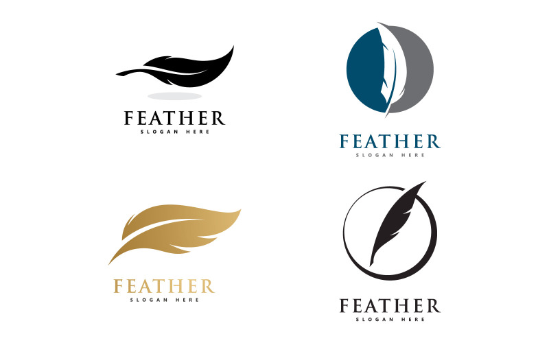 Feather Vector Logo Design Template V13 - TemplateMonster