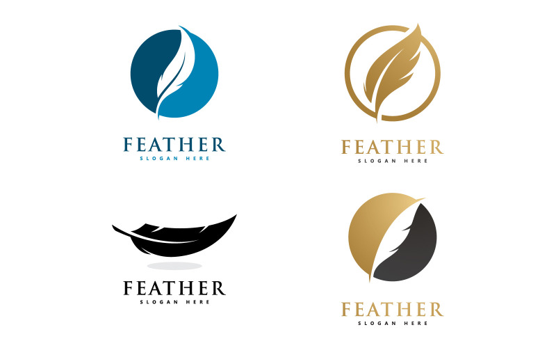 Feather Vector Logo Design Template V14 - TemplateMonster