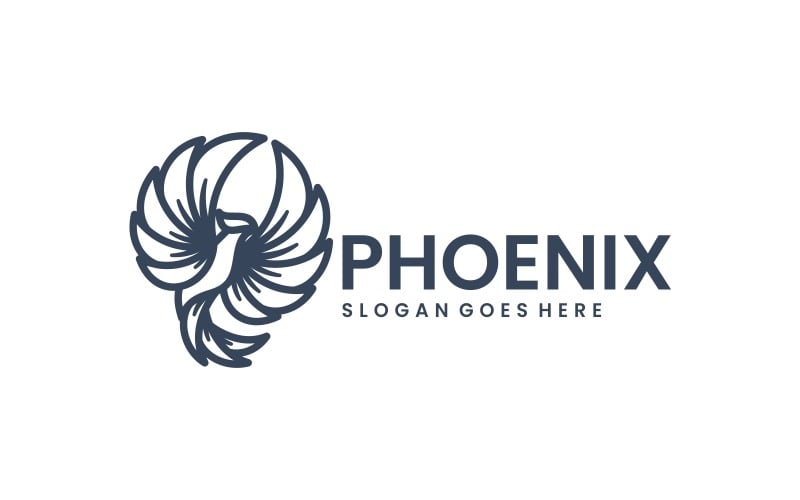Phoenix Line Art Logo Template #270179 - TemplateMonster