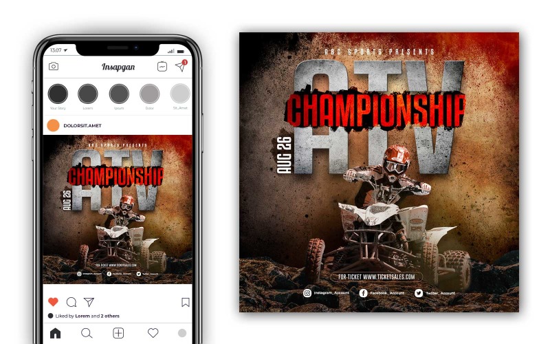 ATV Championship Social Media Template - TemplateMonster