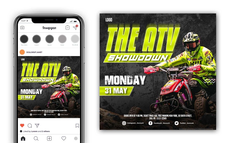 ATV Showdown Social Media Template #270565 - TemplateMonster
