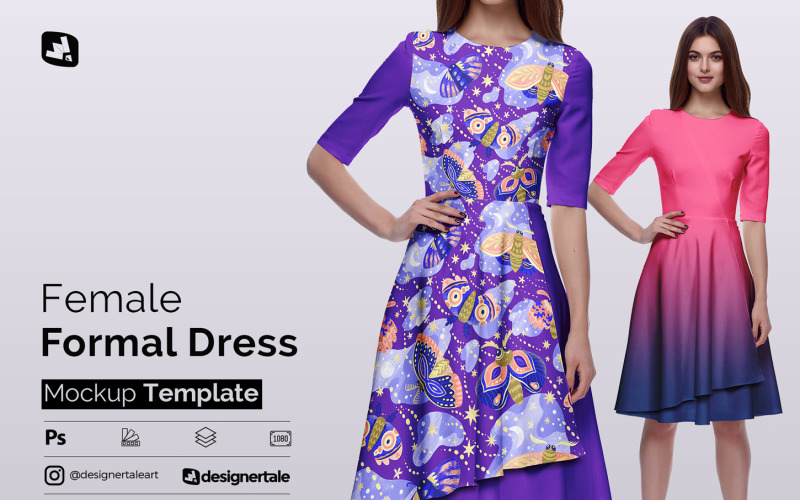 Female Formal Dress Mockup #270646 - TemplateMonster