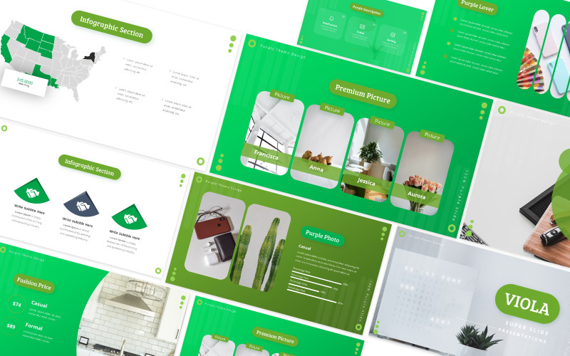 Modèle Powerpoint Viola Super Slides - TemplateMonster