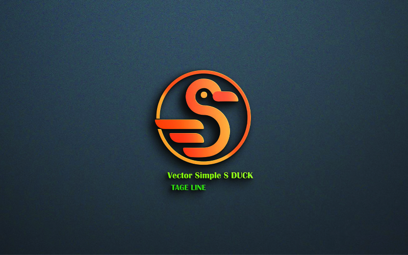 Modèle de logo de canard animal simple vecteur S