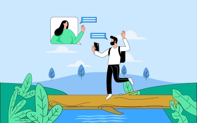 Social Media Free Illustration Concept Vector