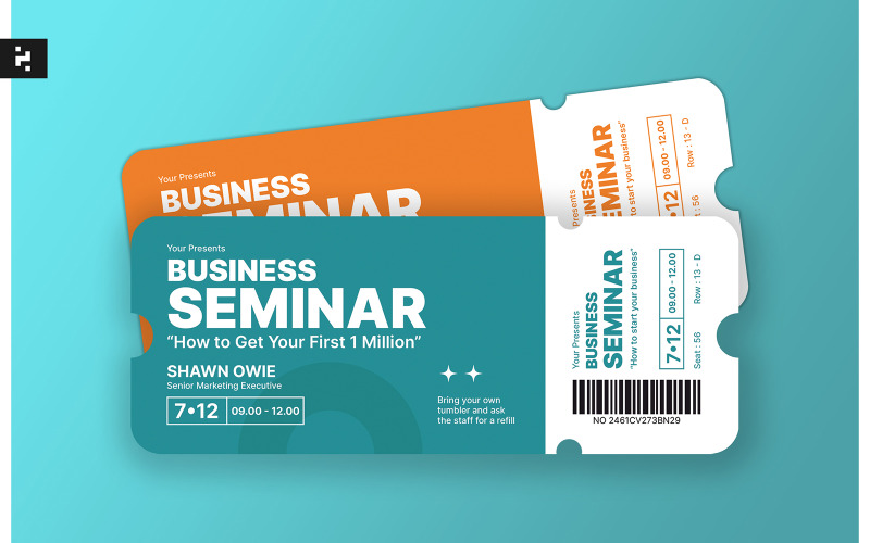 Modèle de ticket de séminaire d'entreprise