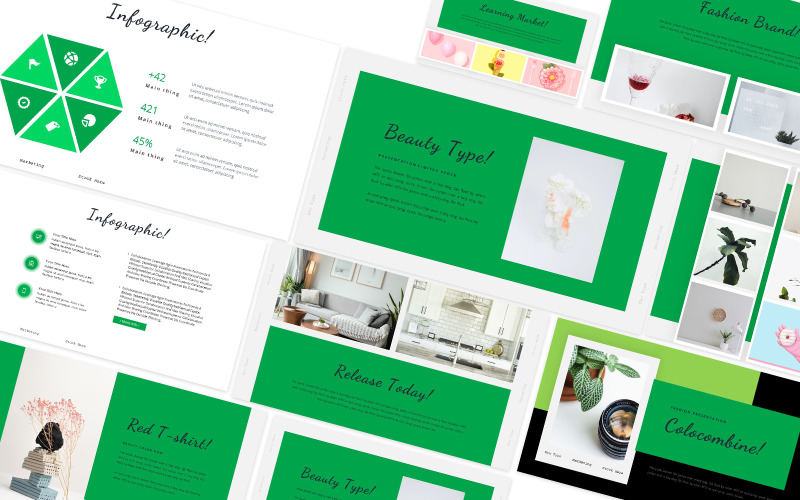 Modèle Powerpoint de mode Colocombine - TemplateMonster