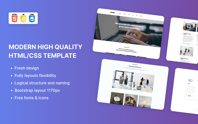 Busin One - Modello di sito Web HTML - TemplateMonster