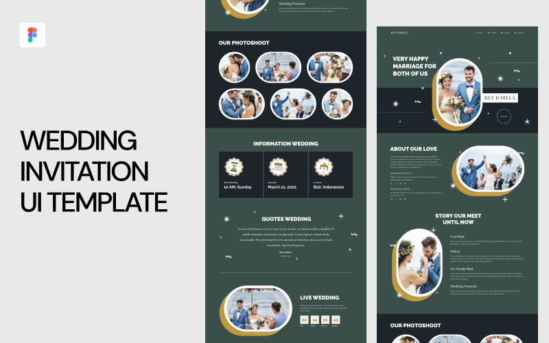Wedding Invitation UI Template #271332 - TemplateMonster