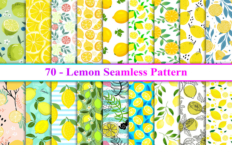 Lemon Seamless Pattern, Lemon Background - TemplateMonster