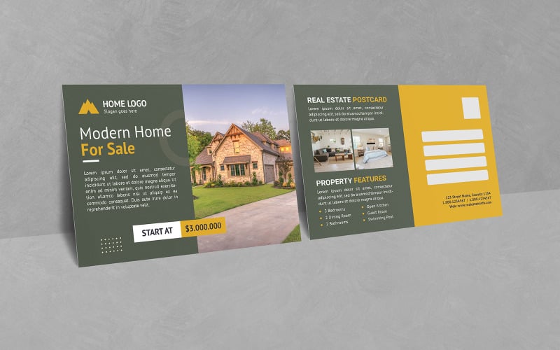 Minimalist Real Estate Postcard Design Templates