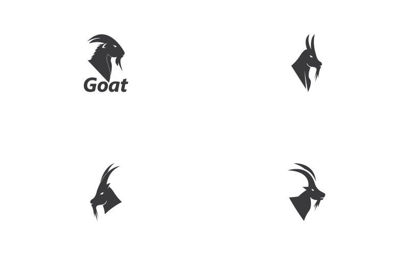 Keçi Kafası Logo Vektör Şablonu 18 #271530 - TemplateMonster