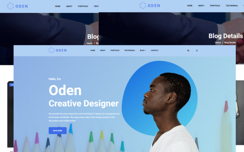 Oden - Persönliche Portfolio-HTML-Vorlage - TemplateMonster