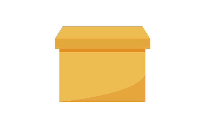 Closed cardboard box semi flat color vector object