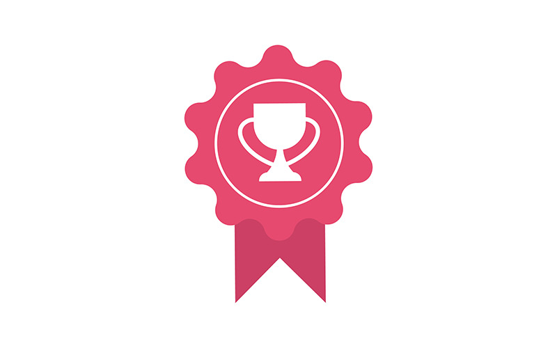 Presenting pink trophy semi flat color vector element
