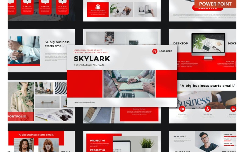 Presentazione PowerPoint aziendale Skylark - TemplateMonster