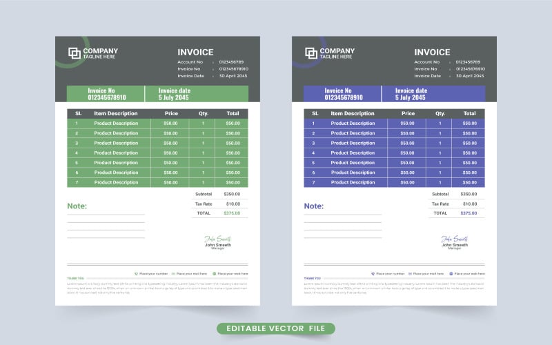 Business invoice product receipt vector - TemplateMonster