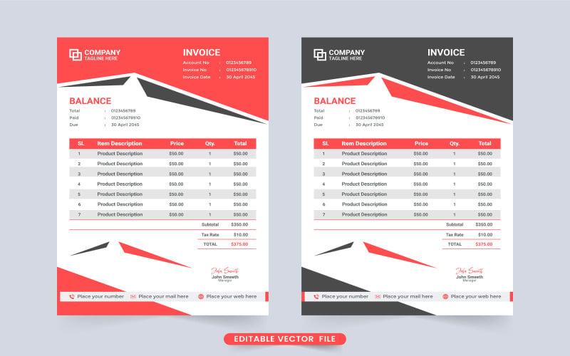 Business stationery and invoice template - TemplateMonster