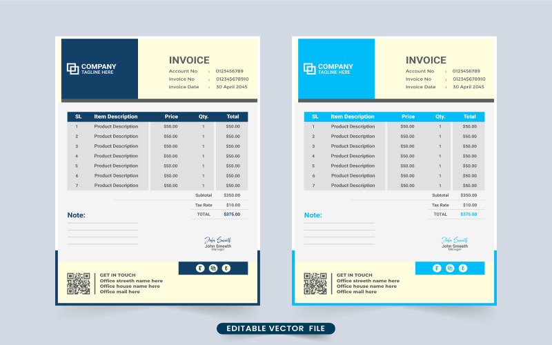 Business voucher and invoice vector #272342 - TemplateMonster