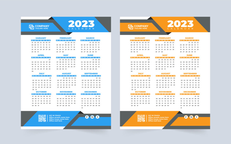 Decoración creativa del calendario anual - TemplateMonster