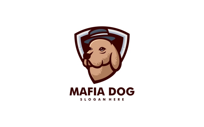 Mafya Köpeği Basit Maskot Logo Tarzı - TemplateMonster