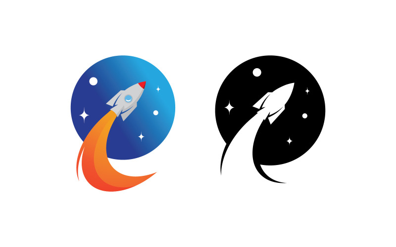 Rakete Vorlage Vektor Icon Illustration Design V2
