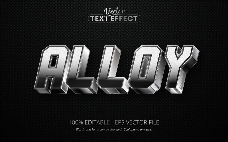 Silver - Editable Text Effect, Metallic Silver Shiny Text Style ...