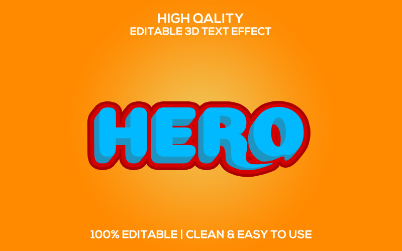Hero | 3D Hero Text Style | Hero Editable Psd Text Effect | Modern Hero ...
