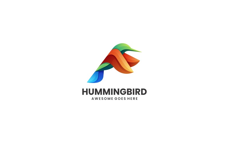 Hummingbird Gradient Colorful Logo Design - TemplateMonster