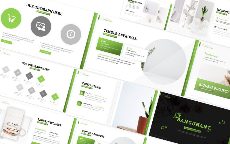 Modelo de Powerpoint Criativo Bangunant - TemplateMonster