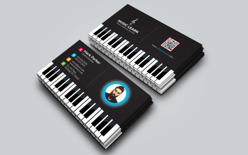 Piano Music Business Card Template 134 - TemplateMonster