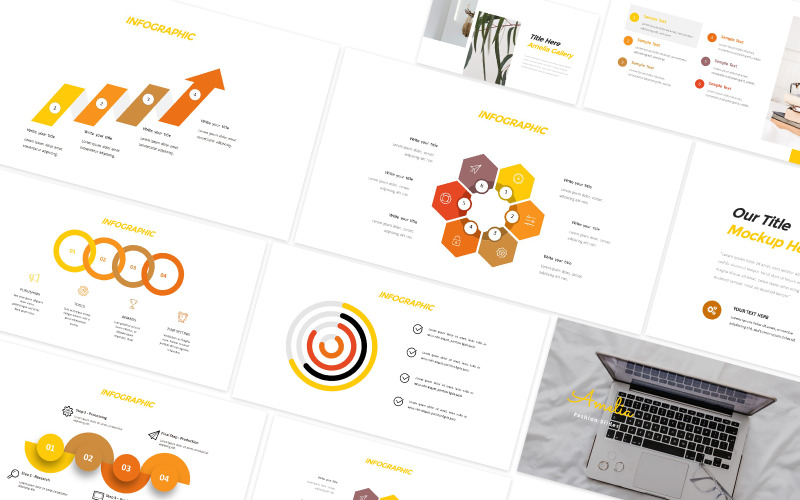 Modèle PowerPoint de mode Ameliaa #273008 - TemplateMonster