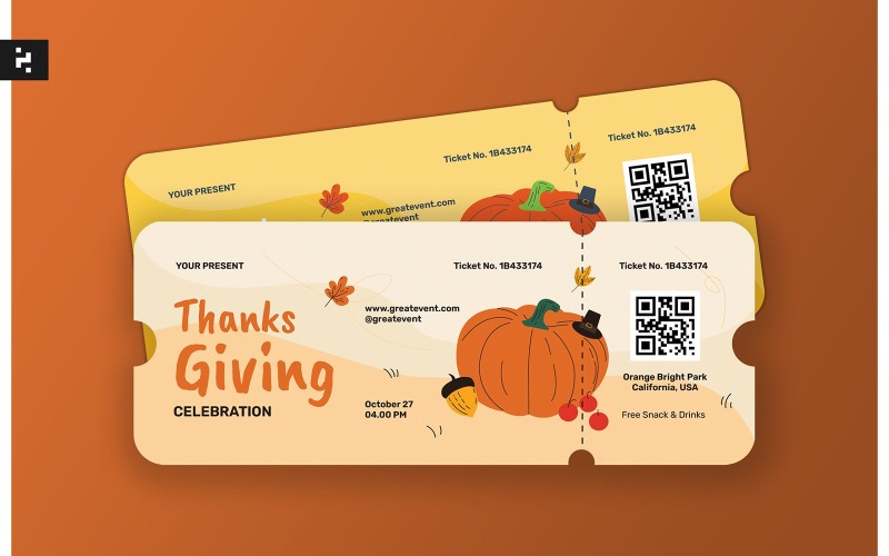 Thanksgiving Celebration Ticket #273047 - TemplateMonster