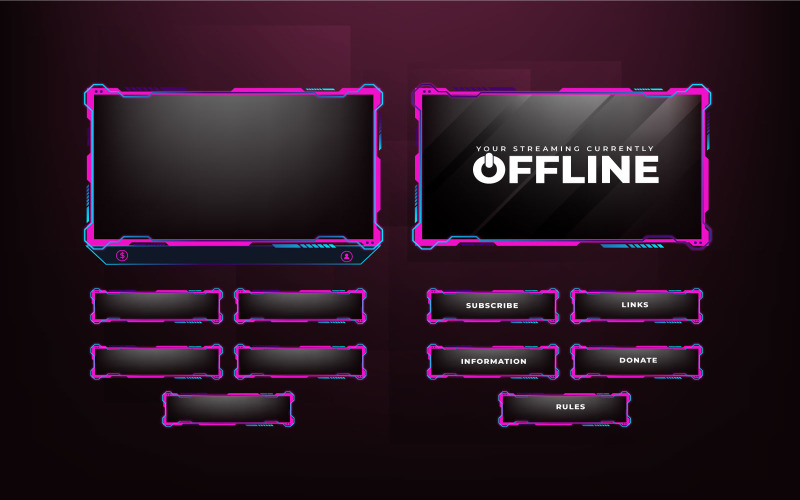 Girly Gaming Overlay Template Vector - TemplateMonster