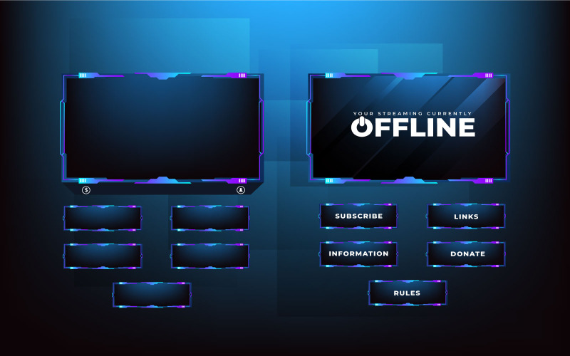 Live-Gaming-Overlay-Dekorationsvektor - TemplateMonster