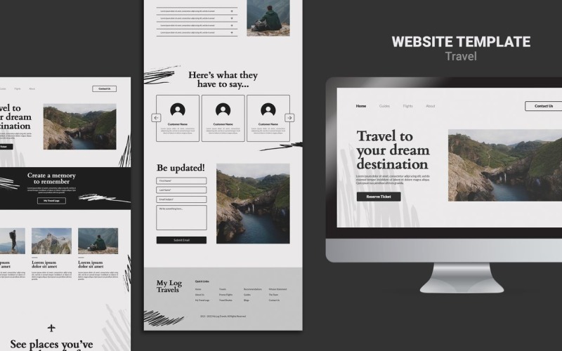 Modèle Psd de conception Web Scrapbook minimaliste