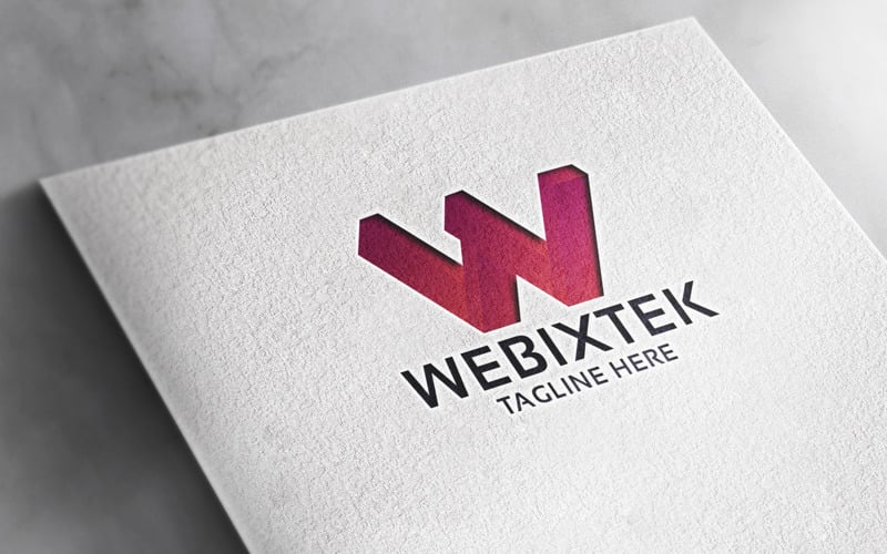 Logotipo profesional de la letra W de Webixtek