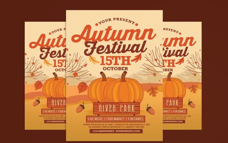 Autumn Fall Festival Flyer #273338 - TemplateMonster