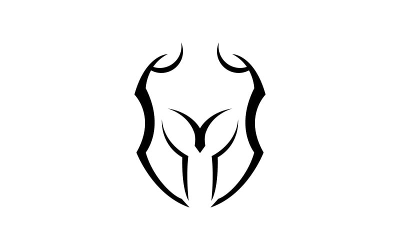 Spartalı kask logo şablonu. Vektör çizim V2 - TemplateMonster
