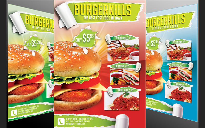 Fast Food Flyer Template #273439 - TemplateMonster