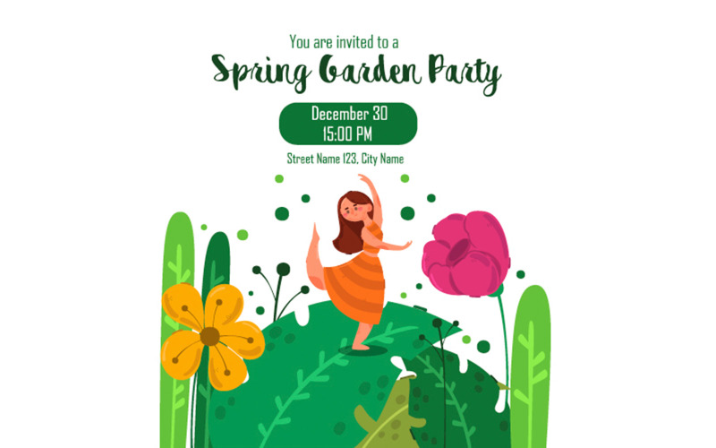 Spring Garden Party Background Illustration - TemplateMonster