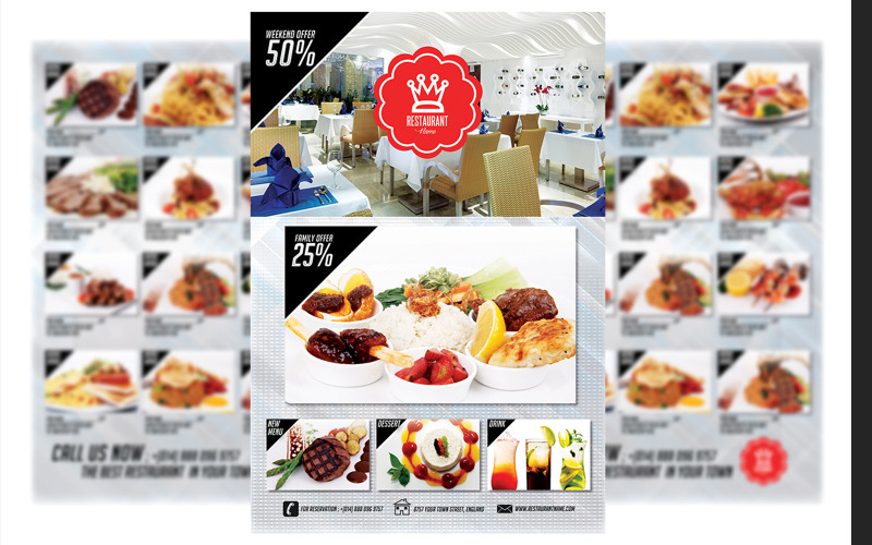 Modèle de dépliant de menu de restaurant n ° 2