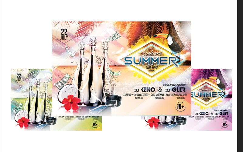 Summer Beat Flyer Template #273674 - TemplateMonster
