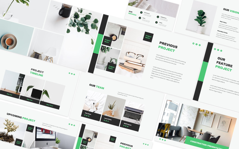 Grüne Kaktus-Powerpoint-Vorlage #293362 - TemplateMonster