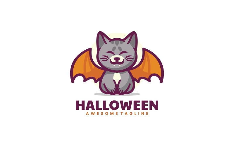 Chat, halloween, dessin animé, logo #274120 - TemplateMonster