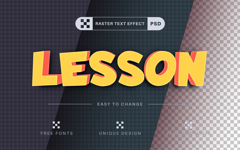 Lesson - Editable Text Effect, Font Style, Design Illustration